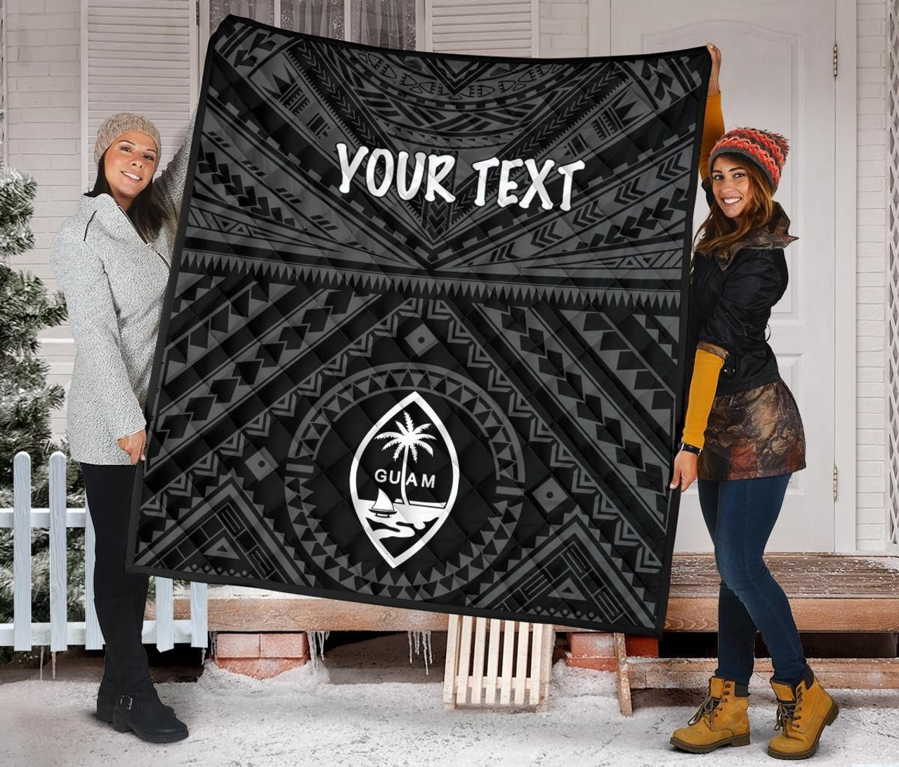 Guam Personalised Premium Quilt Guam Seal With Polynesian Tattoo