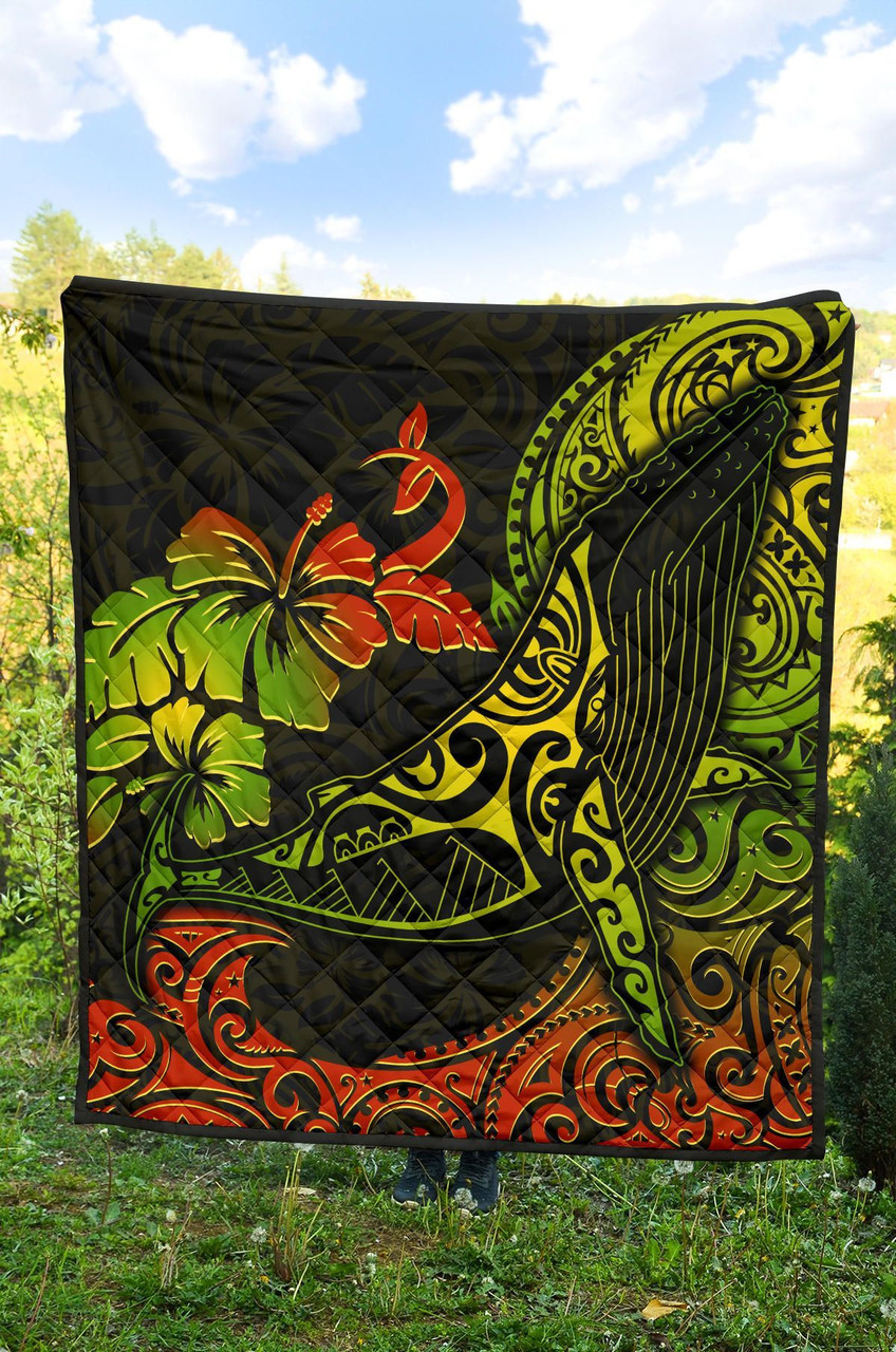 Hawaii Premium Quilt Humpback Whale Hibiscus