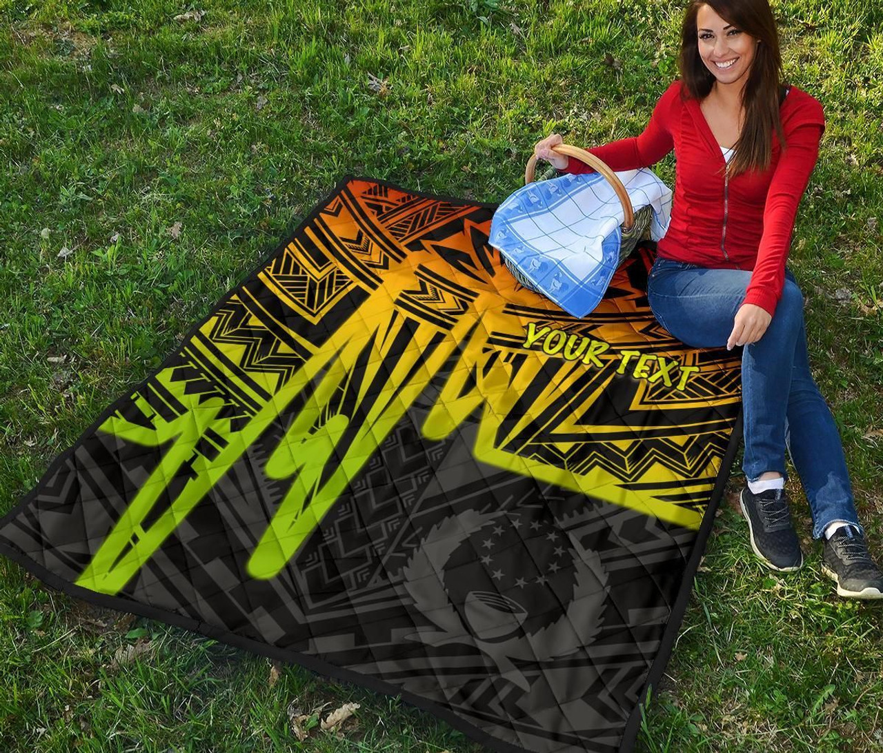 Pohnpei Personalised Premium Quilt Pohnpei Seal In Heartbeat Patterns