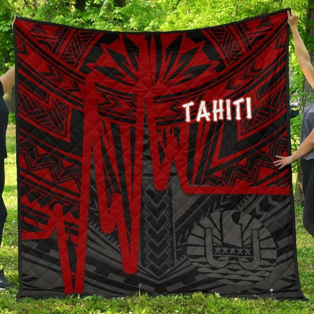 Tahiti Premium Quilt Tahiti Seal In Heartbeat Patterns Style Red