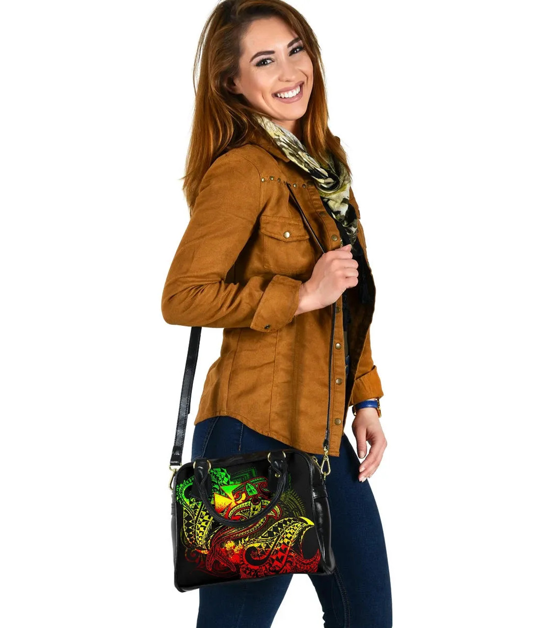 Polynesian Wallis And Futuna Shoulder Handbag Reggae Shark Polynesian