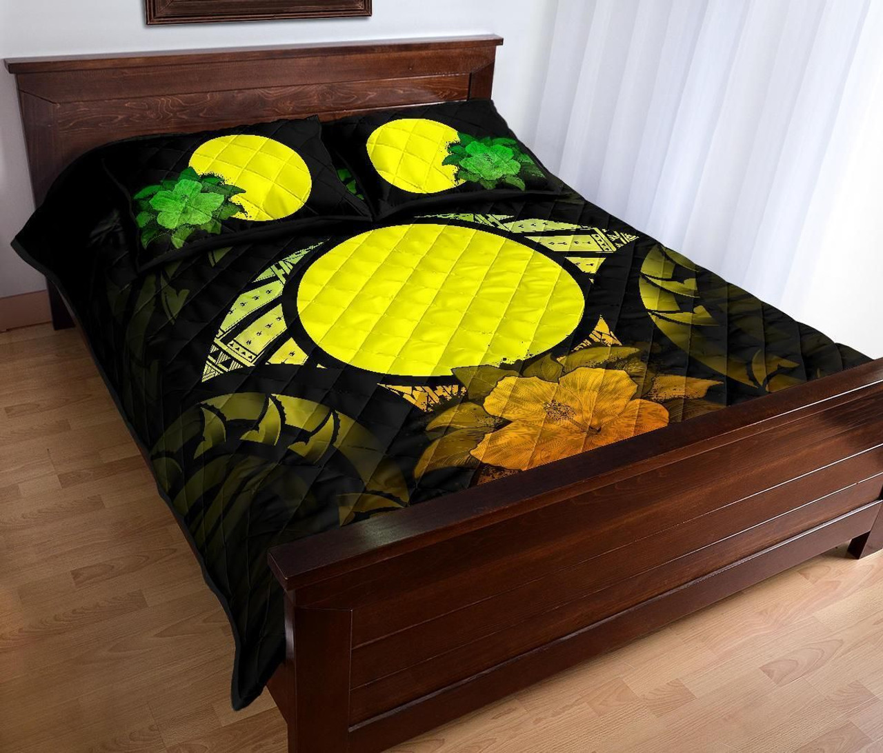 Palau Polynesian Quilt Bed Set Hibiscus Reggae