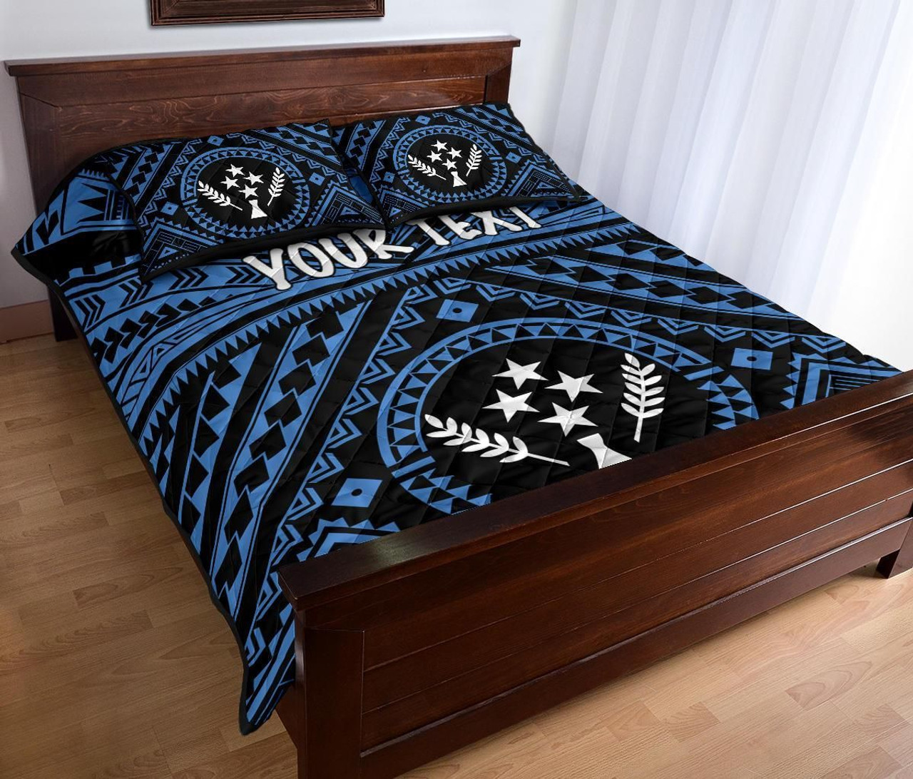 Kosrae Personalised Quilt Bed Set Kosrae Flag In Polynesian Tattoo