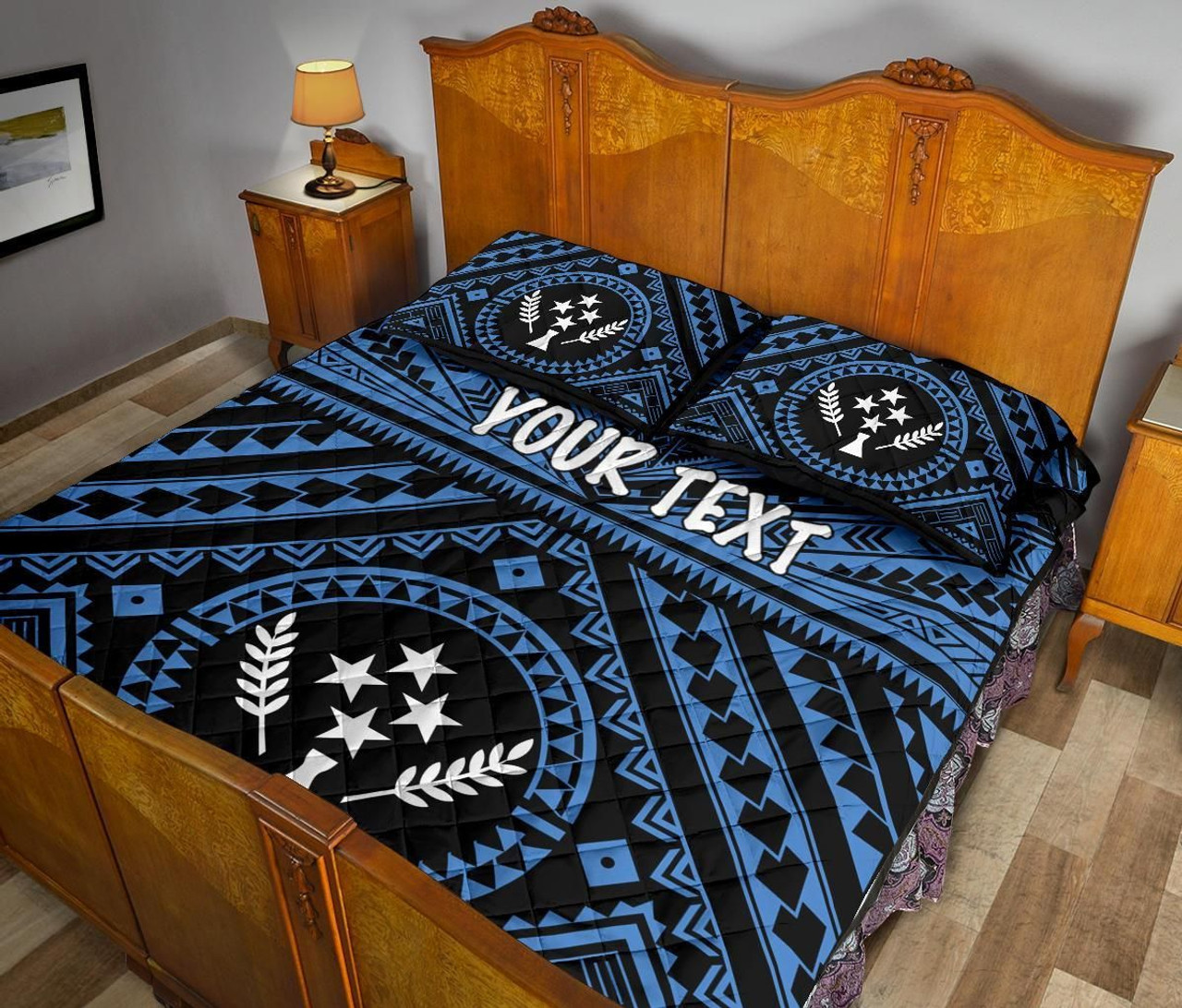 Kosrae Personalised Quilt Bed Set Kosrae Flag In Polynesian Tattoo