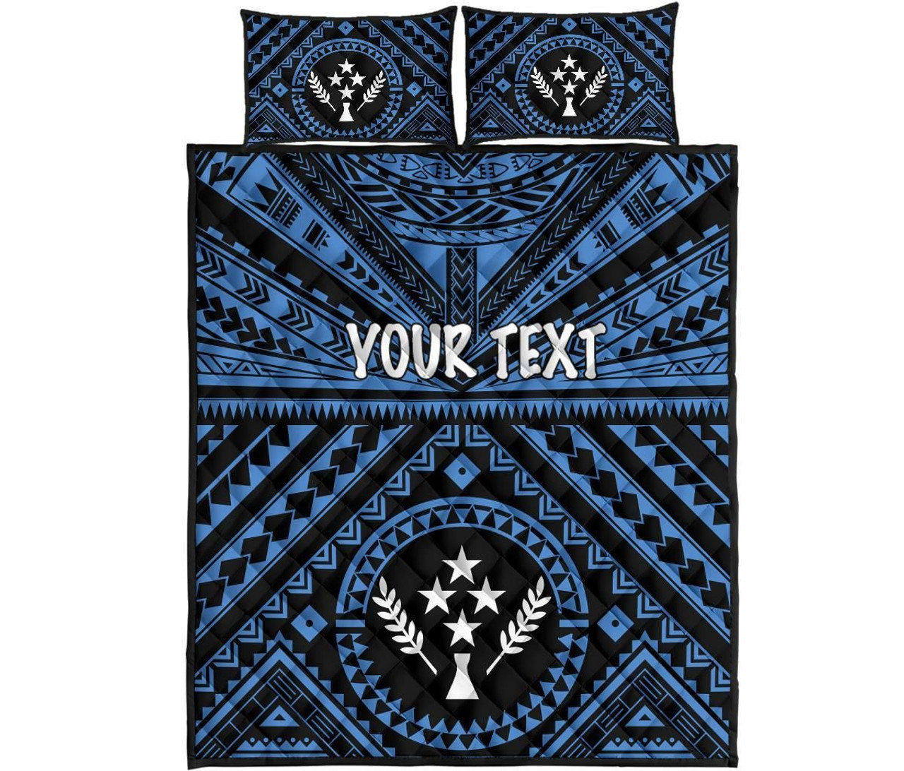 Kosrae Personalised Quilt Bed Set Kosrae Flag In Polynesian Tattoo