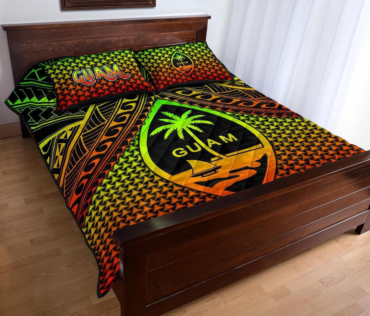 Polynesian Guam Quilt Bed Set Reggae Vintage Polynesian Patterns