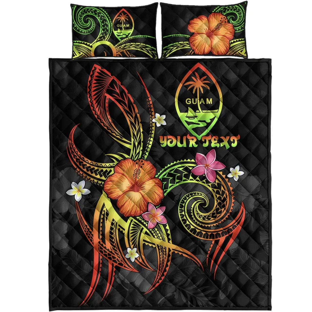 Guam Polynesian Personalised Quilt Bed Set Legend Of Guam Reggae