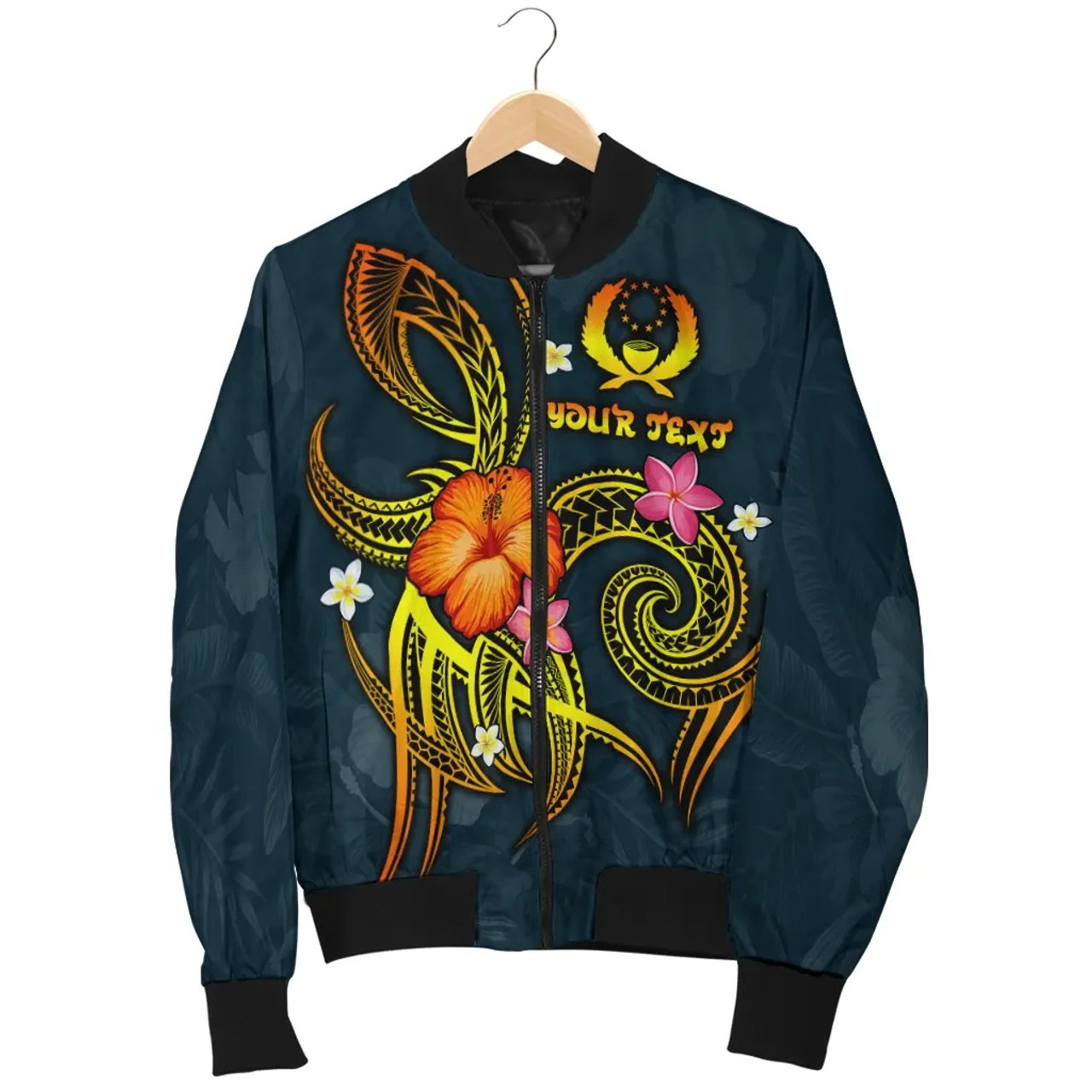 Pohnpei Polynesian Personalised Bomber Jacket Legend Of Pohnpei Blue