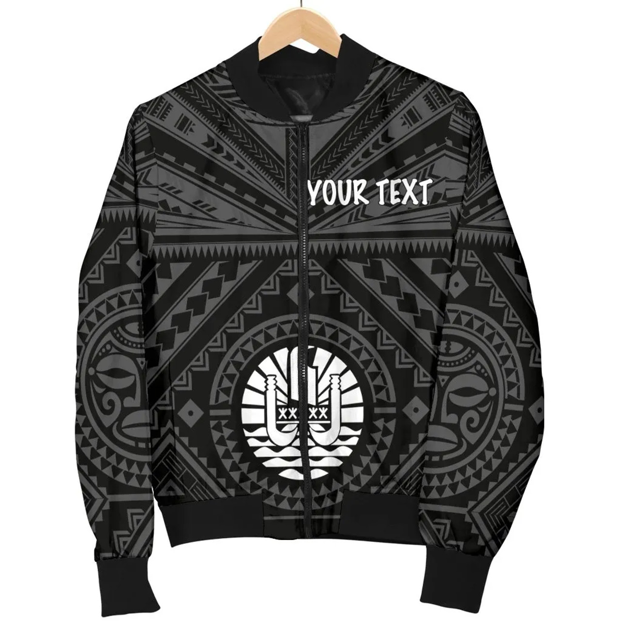 Tahiti Personalised Bomber Jacket Tahiti Seal In Polynesian Tattoo