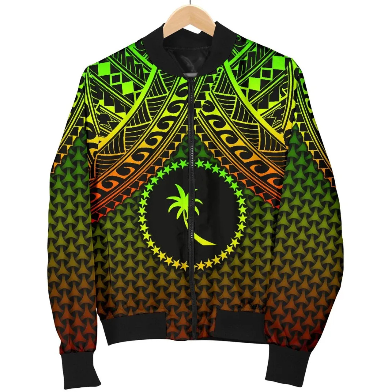 Polynesian Chuuk Bomber Jacket Reggae Vintage Polynesian Patterns