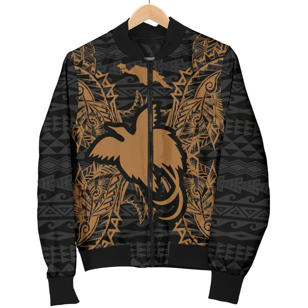 Papua New Guinea Polynesian Bomber Jacket Map Gold