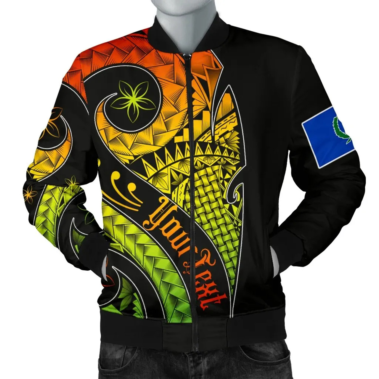 Pohnpei Personalised Bomber Jacket Polynesian Decorative Patterns