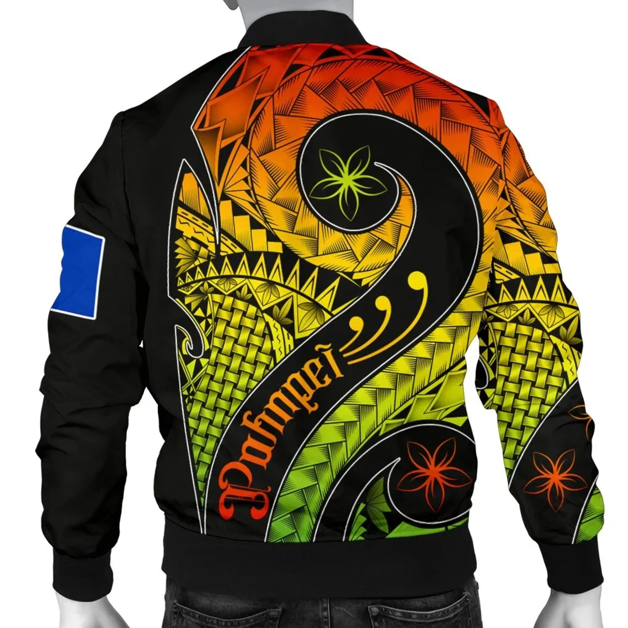 Pohnpei Personalised Bomber Jacket Polynesian Decorative Patterns