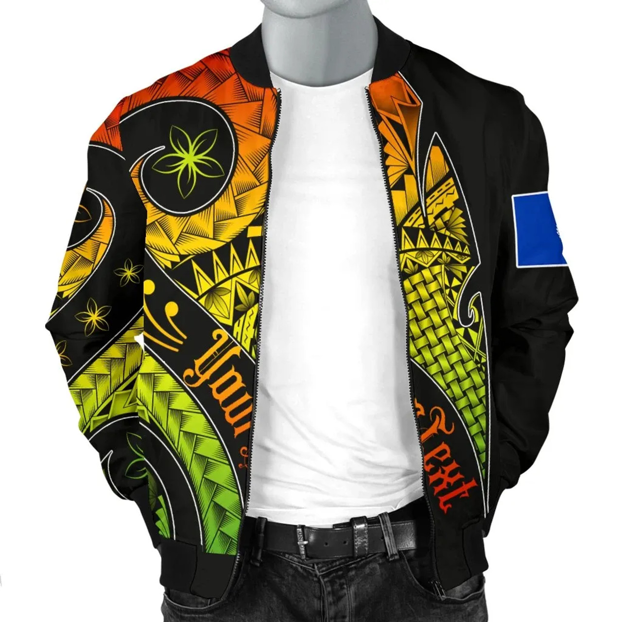 Pohnpei Personalised Bomber Jacket Polynesian Decorative Patterns
