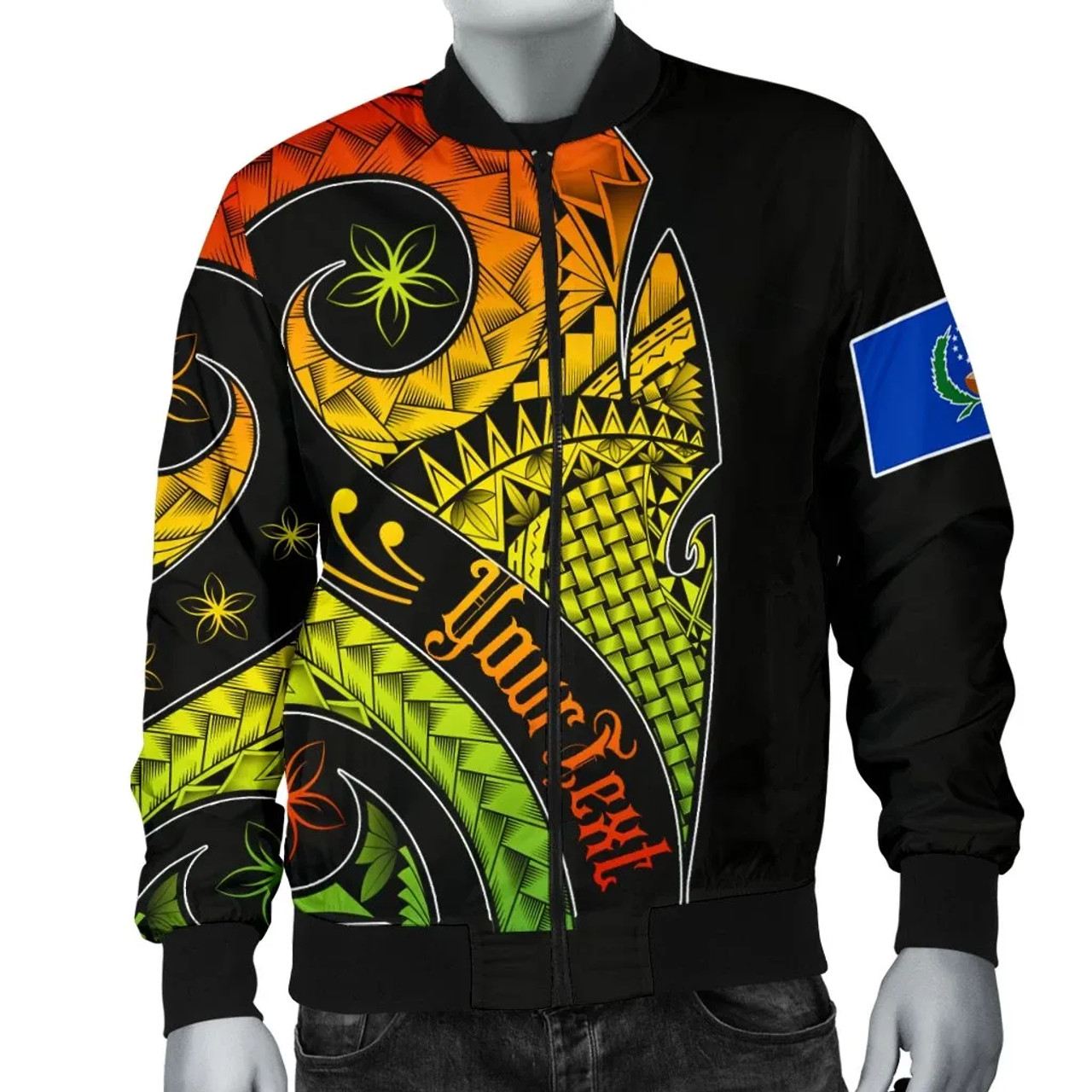 Pohnpei Personalised Bomber Jacket Polynesian Decorative Patterns
