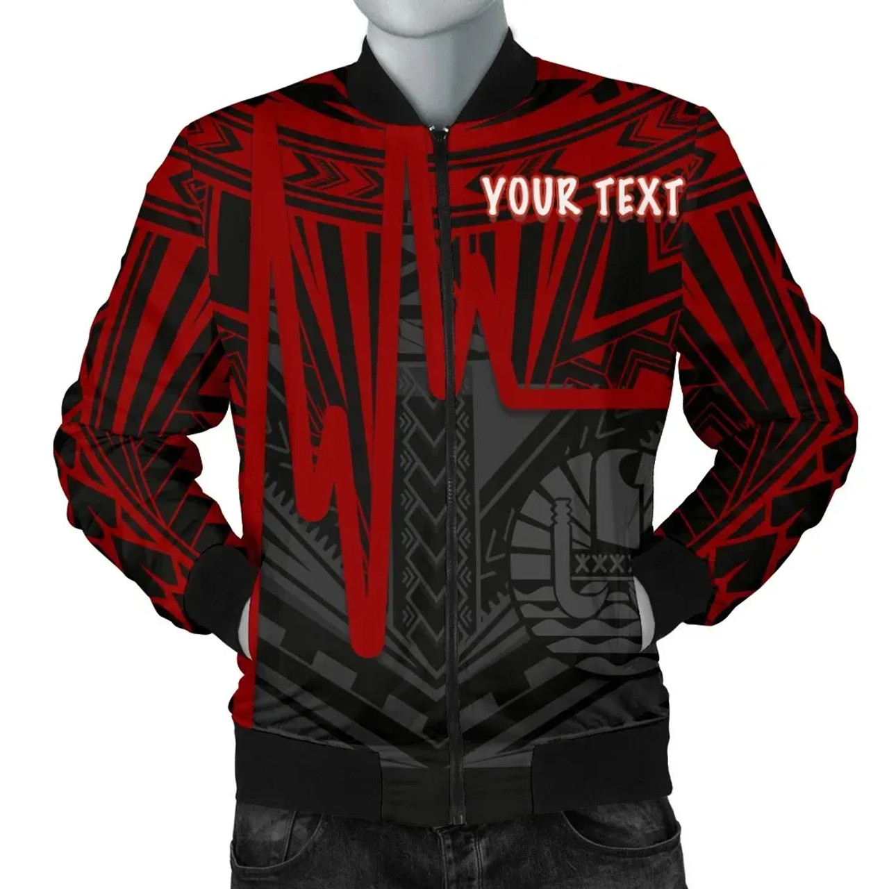 Tahiti Personalised Bomber Jacket Tahiti Seal In Heartbeat Patterns