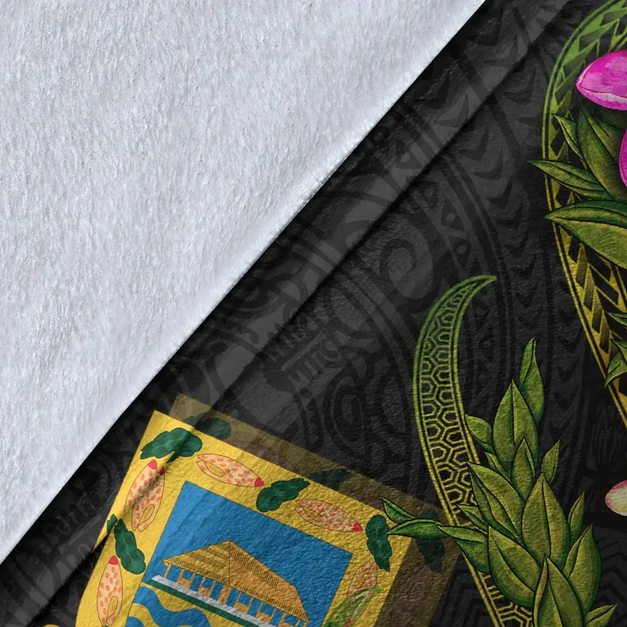 Tuvalu Polynesian Custom Personalised Blanket Plumeria Tribal