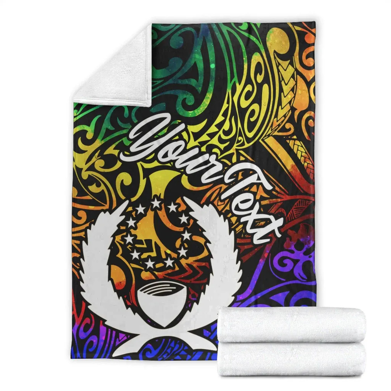 Pohnpei Custom Personalised Premium Blanket Rainbow Polynesian Pattern