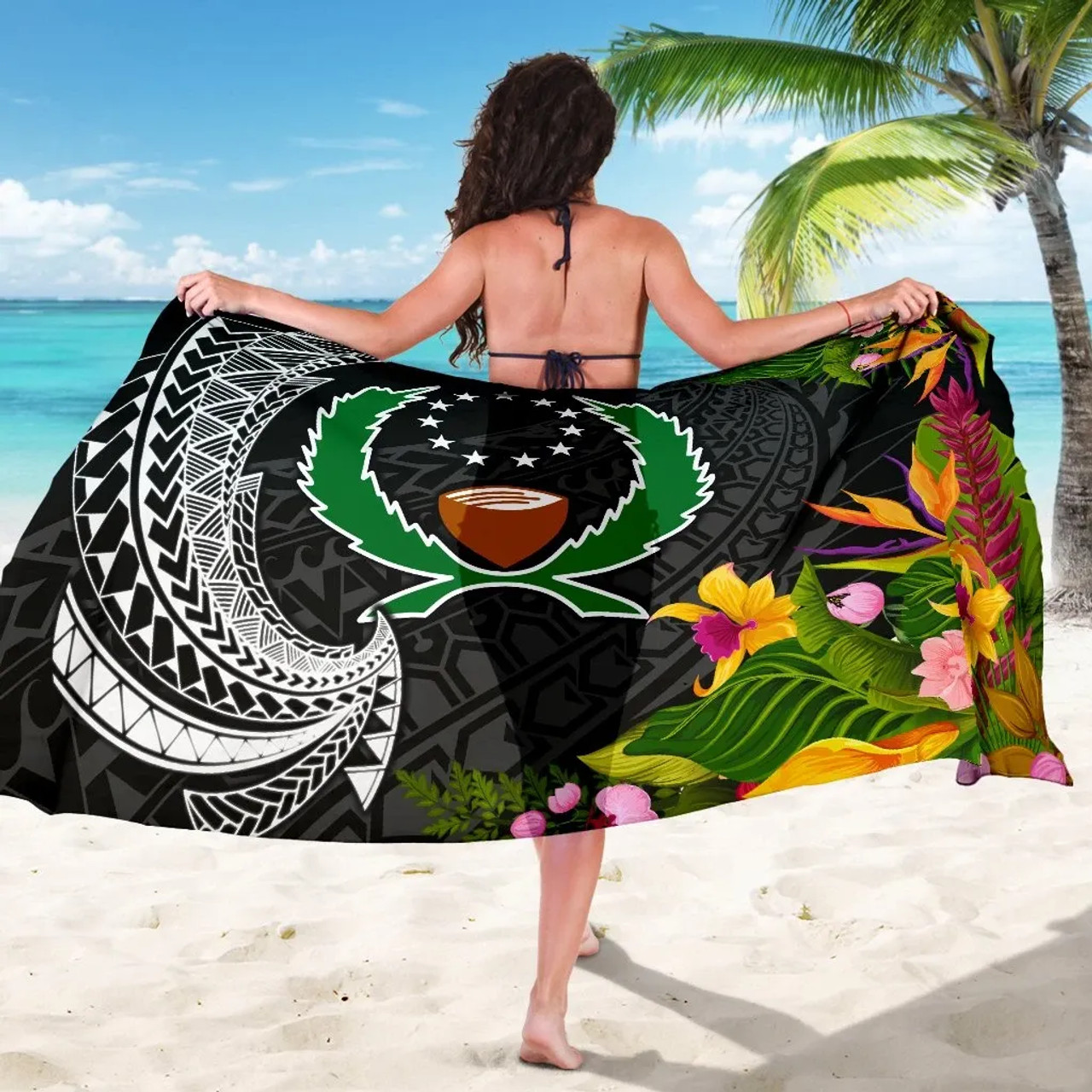 Pohnpei State Sarong Seal Spiral Polynesian Patterns