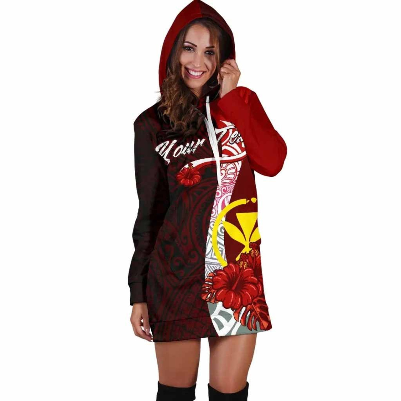 Hawaii Polynesian Custom Personalised Hoodie Dress Coat Of Arm With