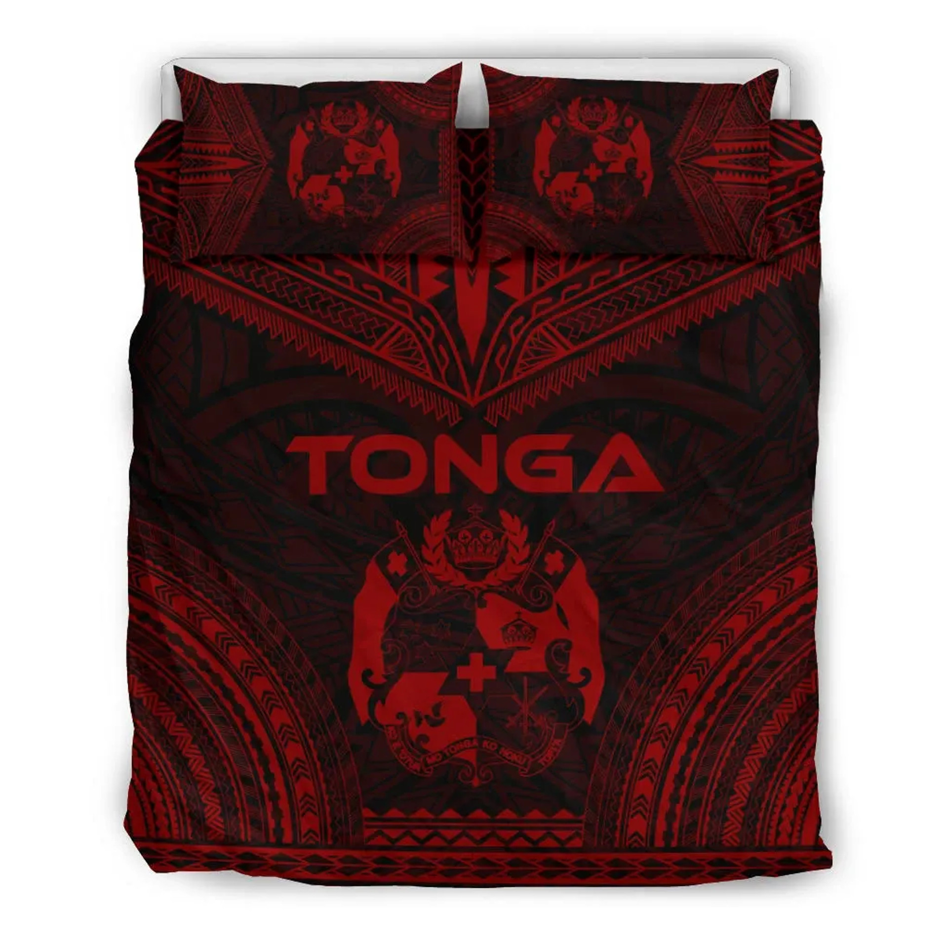 Tonga Polynesian Chief Duvet Cover Set Red Version