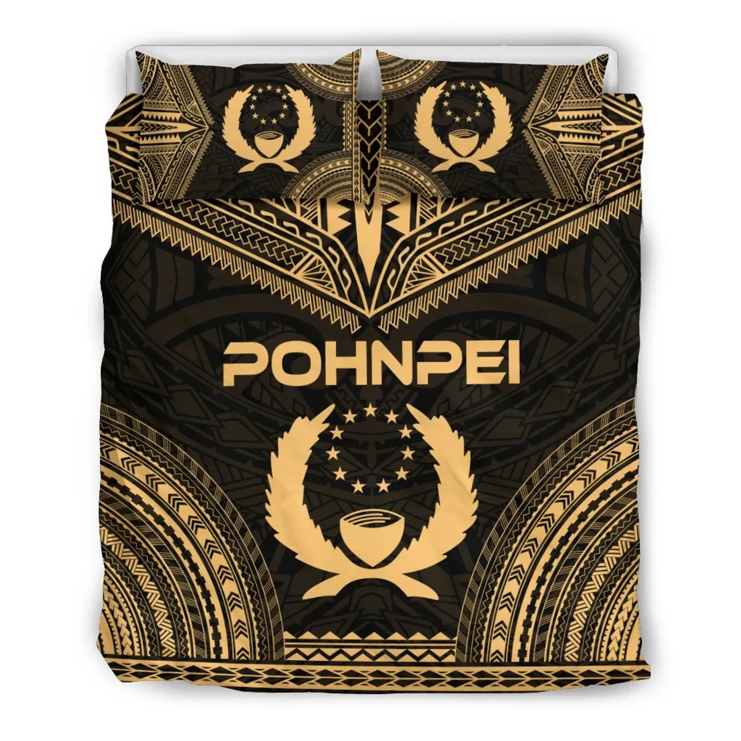 Pohnpei Polynesian Chief Duvet Cover Set Gold Version