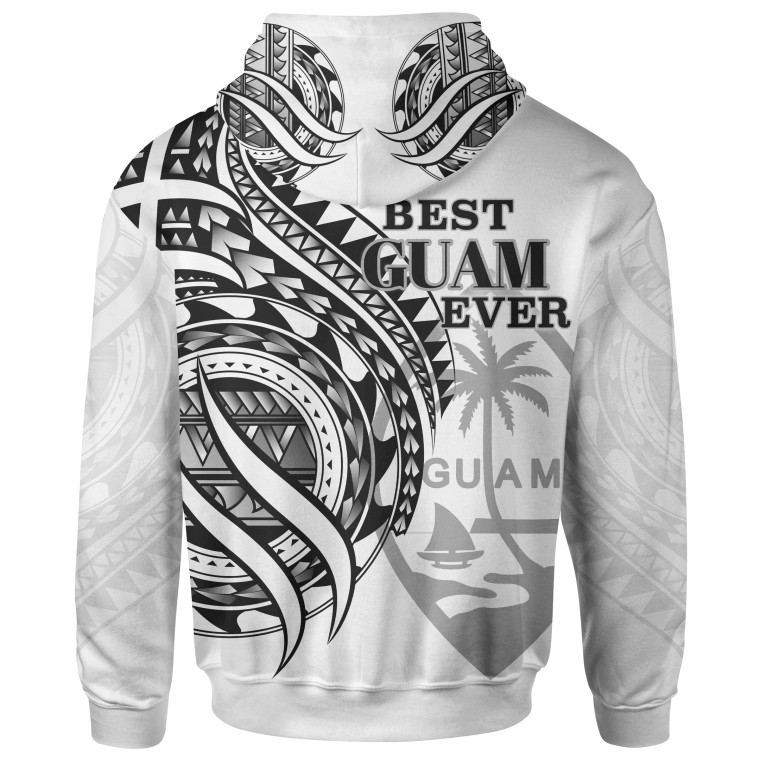 Guam Hoodie Black Polynesian Patterns Best Guam Ever