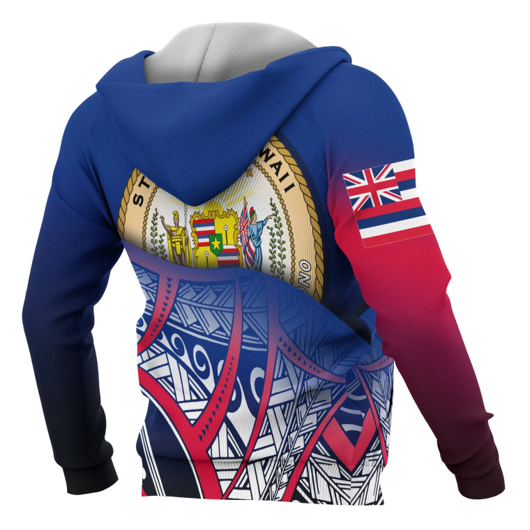 Hawaii Coat Of Rms Hoodie Polynesian Pattern