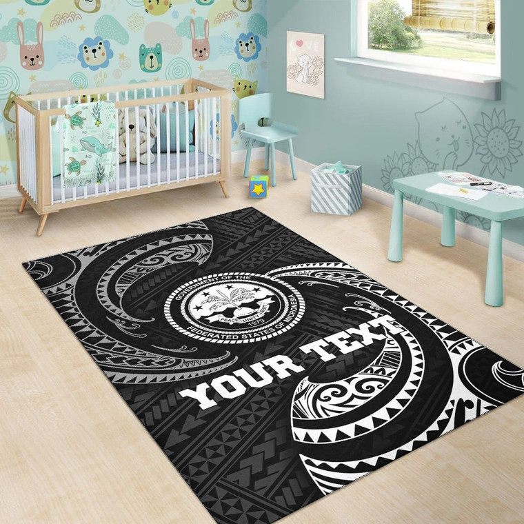Federated States Of Micronesia Custom Personalised Area Rug White