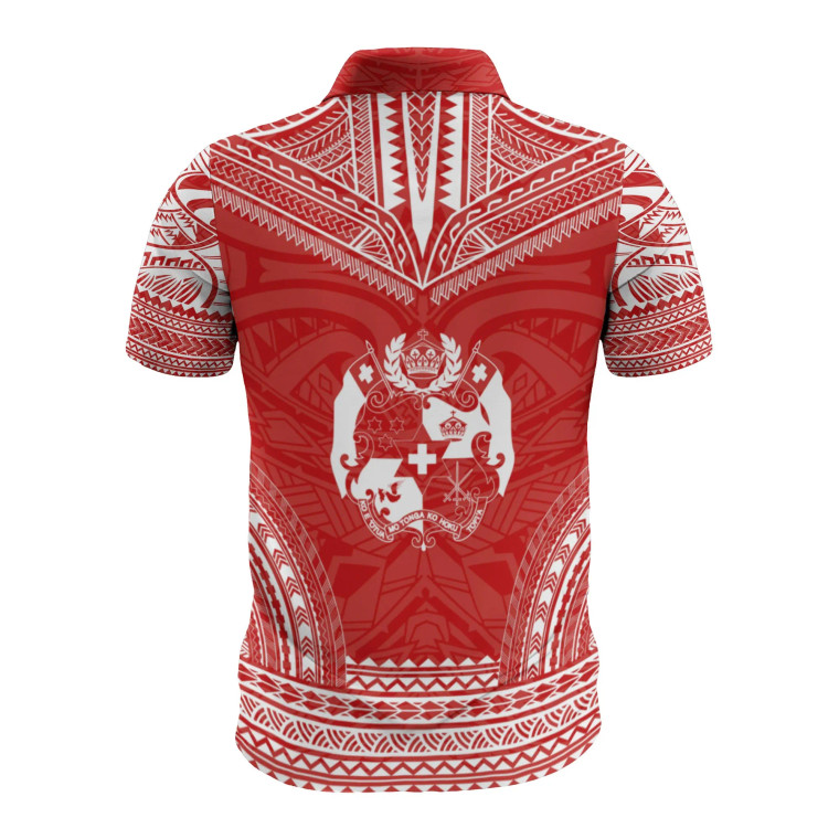 Tonga Custom Personalised Polo Shirt Tonga Coat Of Arms Polynesian