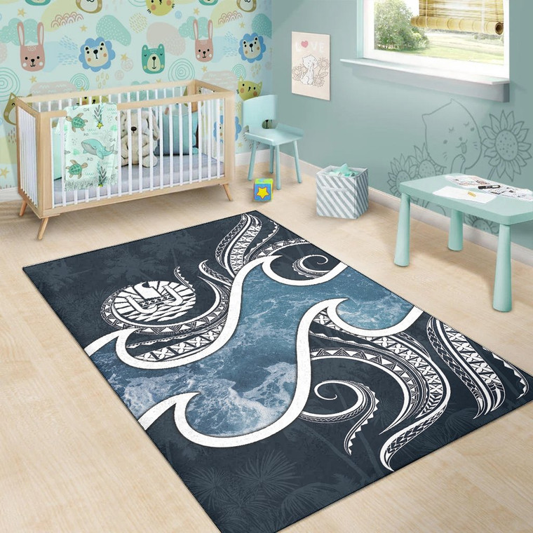 Tahiti Polynesian Area Rug Ocean Style