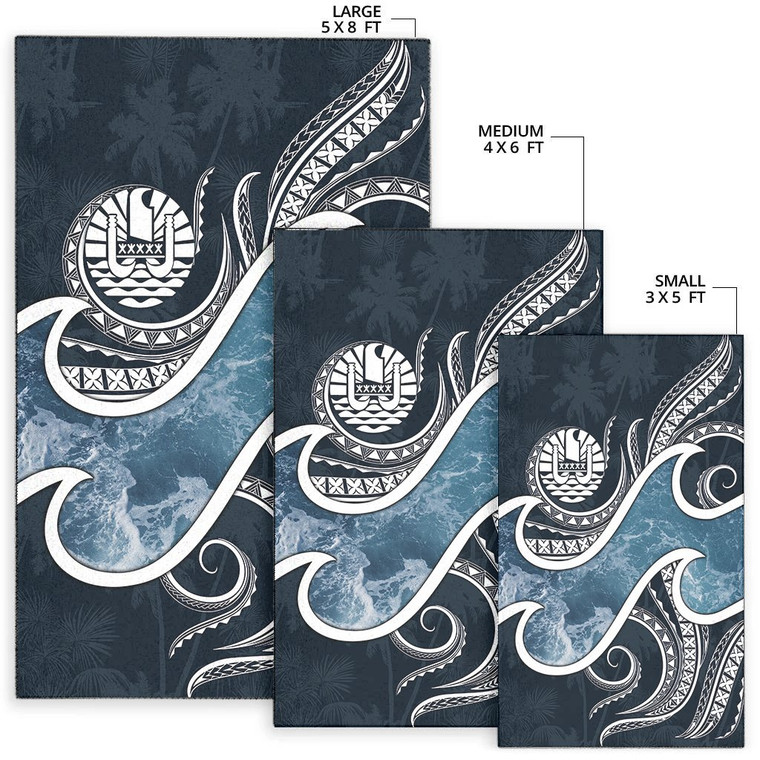 Tahiti Polynesian Area Rug Ocean Style