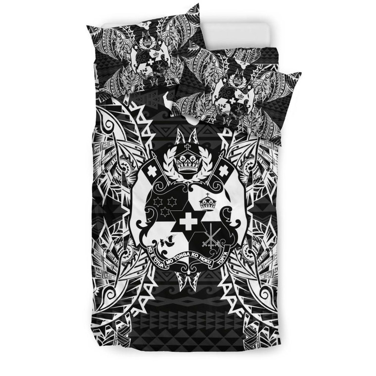 Polynesian Bedding Set Tonga Duvet Cover Set Map Black