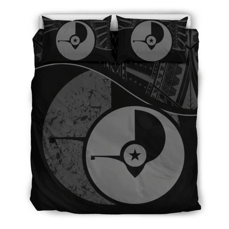Polynesian Duvet Cover Set Yap Bedding Set Black