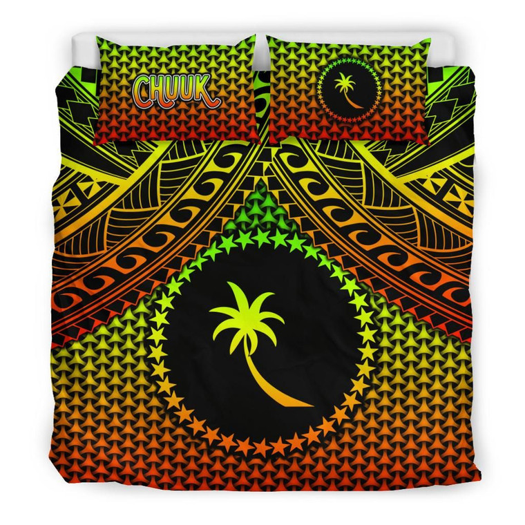 Polynesian Chuuk Bedding Set Reggae Vintage Polynesian Patterns