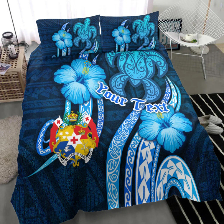 Tonga Personalised Bedding Set Turtle And Tribal Tattoo Of Polynesian