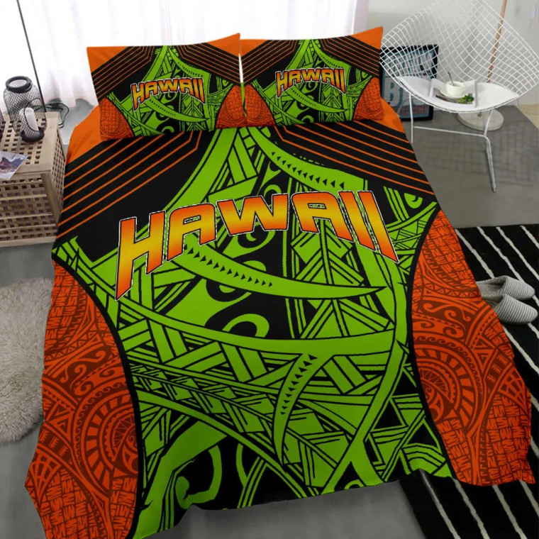 Polynesian Bedding Set Hawaii Duvet Cover Set Tribal Wave