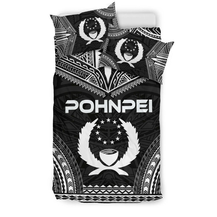 Pohnpei Polynesian Chief Duvet Cover Set Black Version