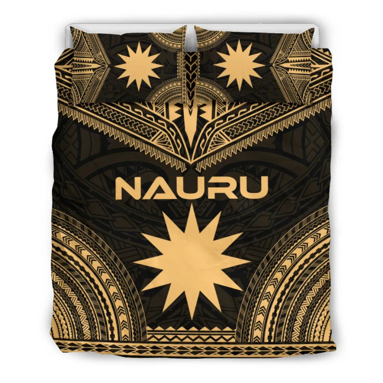 Nauru Polynesian Chief Duvet Cover Set Gold Version