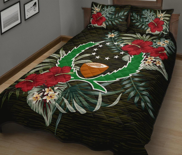 Pohnpei Polynesian Quilt Bed Set Special Hibiscus