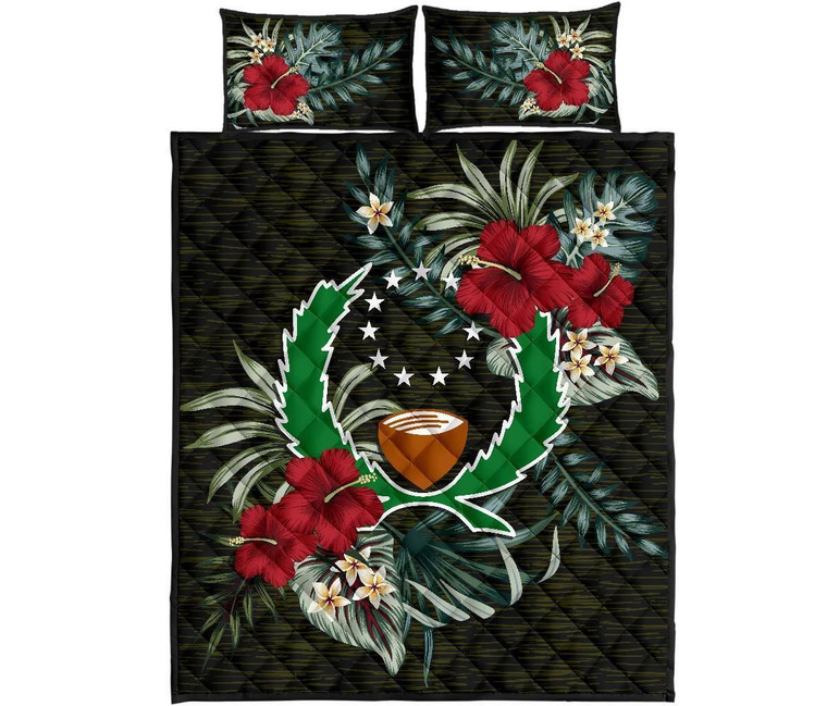 Pohnpei Polynesian Quilt Bed Set Special Hibiscus