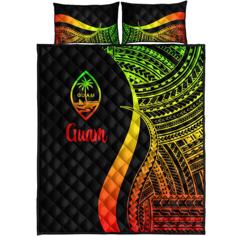 Guam Quilt Bet Set Reggae Polynesian Tentacle Tribal Pattern