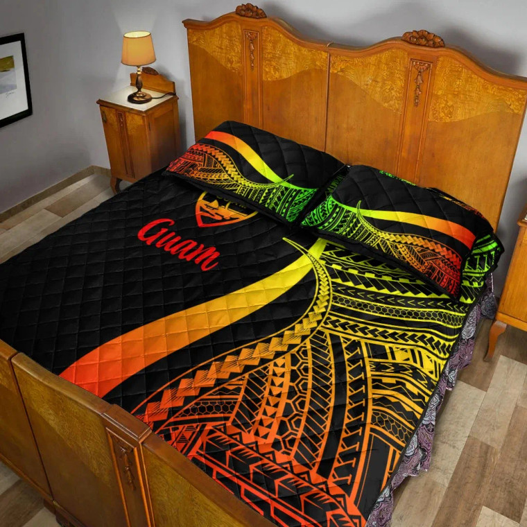 Guam Quilt Bet Set Reggae Polynesian Tentacle Tribal Pattern