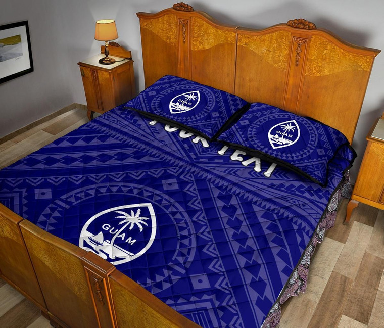 Guam Personalised Quilt Bed Set Guam Seal With Polynesian Tattoo