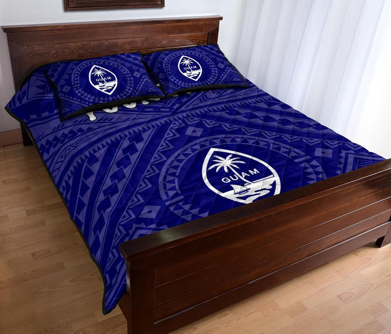 Guam Personalised Quilt Bed Set Guam Seal With Polynesian Tattoo
