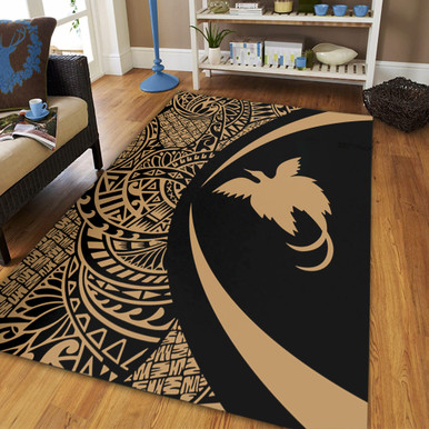 Papua New Guinea Area Rug Lauhala Gold Circle Style