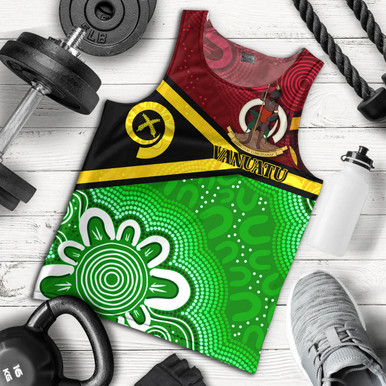 Vanuatu Custom Personalised Tank Top Vanuatu Seal With Aboriginal ...
