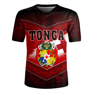 Tonga Rugby Jersey Tapa Ngatu Nesian Island Matching Flag Grunge