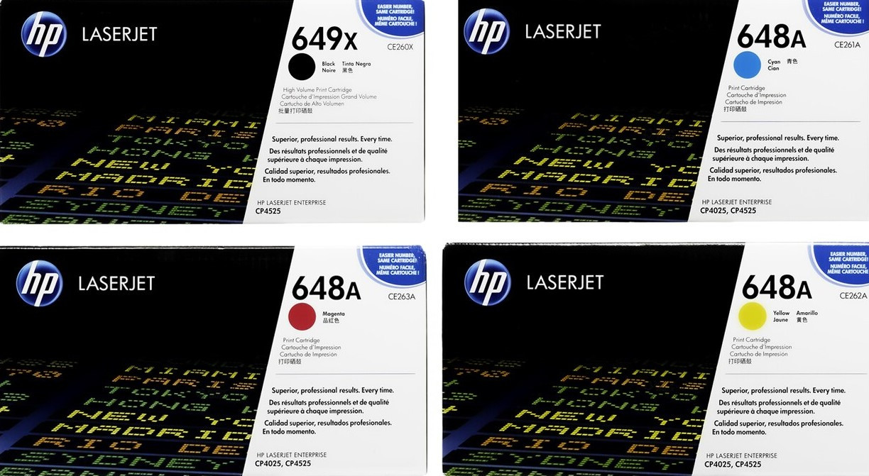 Original HP 649X 648A LaserJet Toner Set (CE260X, CE261A, CE262A ...