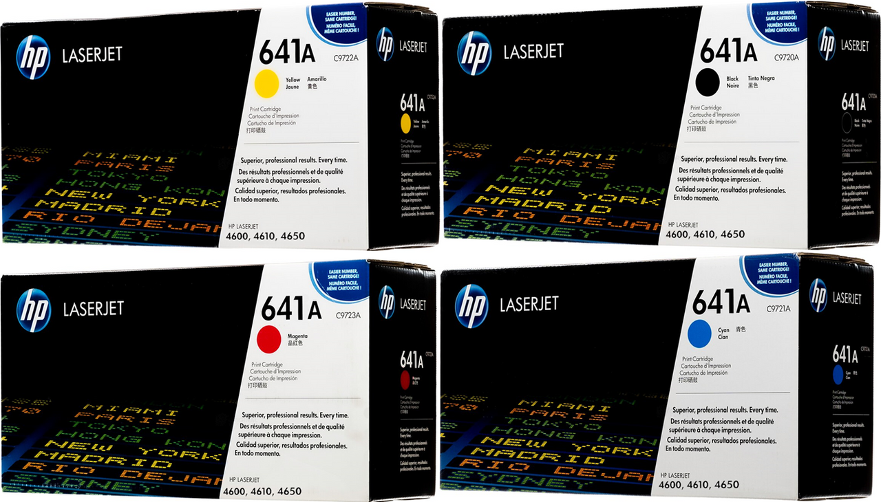 Original HP 641A LaserJet Toner Set (C9720A, C9721A, C9722A, C9723A ...